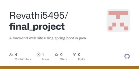 Github Revathi5495finalproject A Backend Web Site Using Spring Boot In Java