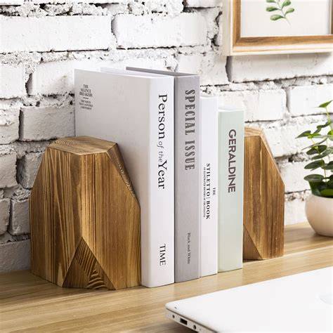 Unfinished Wooden Bookends