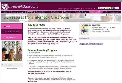 July 2015 Features At Internet 4 Classrooms