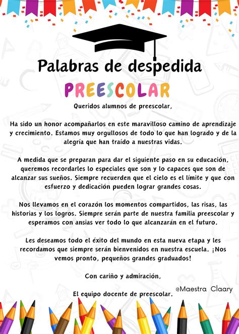 Maestra Claary Palabras De Despedida Para Alumnos De Facebook