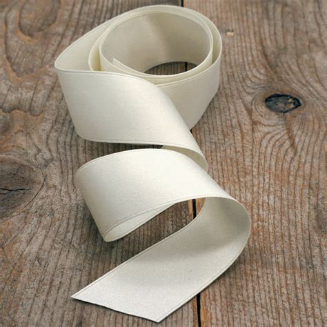 Cream Double Face Silk Satin Ribbon From Renaissance Fabrics Purveyors