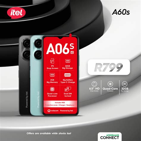Itel 📱for Just R799 The Itel A06s Is Here With 4g A 65 Screen