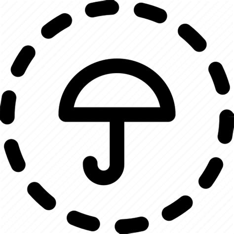 Umbrella Dash Circle Icon Download On Iconfinder