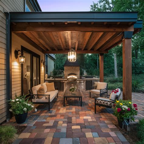 Small Covered Outdoor Area Patio Covered With Pergola Modern Covered
