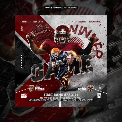 Nfl Football Player Social Media Post Or Flyer Promotion Template