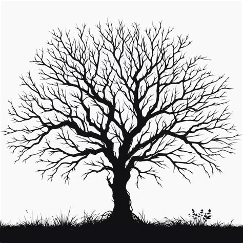 Premium Vector Leafless Trees Silhouette Background Nature