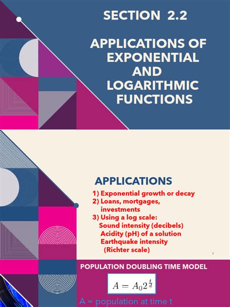 Chapter 2 Section22 Applications Of Exponential And Logarithmic Functions Pdf