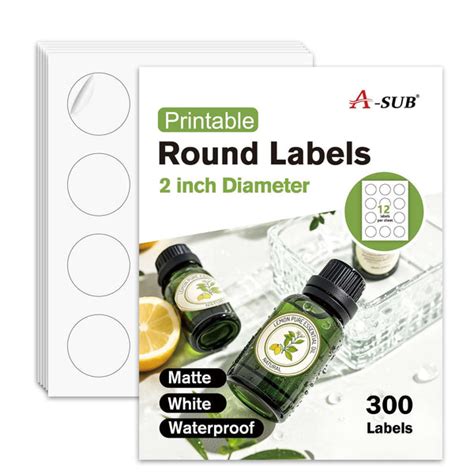 A Sub 2 Inch Waterproof Round Sticker Labels White Matte For Inkjet