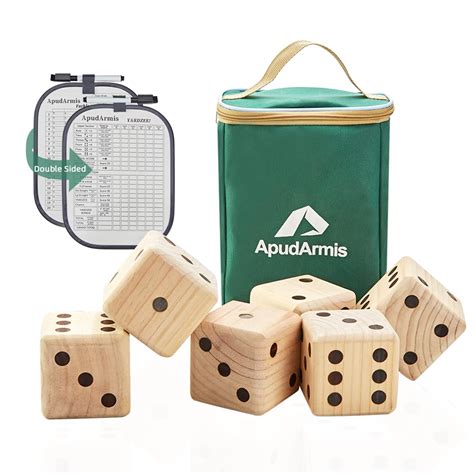 Apudarmis Giant Wooden Yard Dice 35in Big Die Lawn