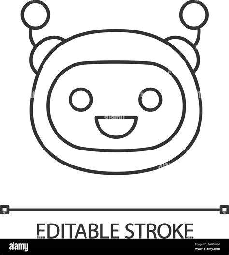 Chatbot Linear Icon Thin Line Illustration Talkbot Laughing Chat Bot