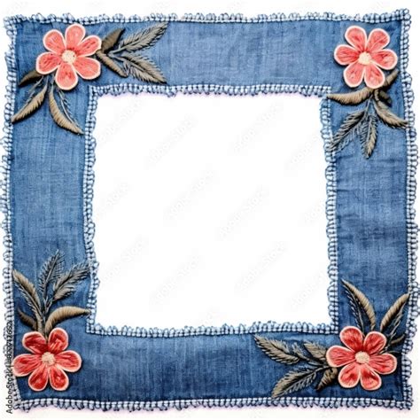 Cute Hand Embroidered Frame Border Design Illustration Picture Stock Illustration Adobe Stock