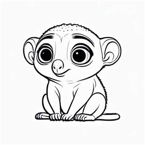 Cuscus Outline Black And White Cute Coloring Book Premium Ai