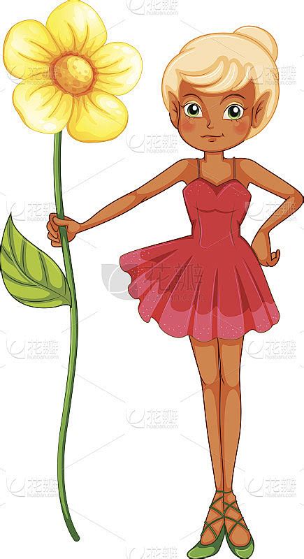 仙女捧着一朵大花