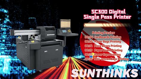 Single Pass Paper Bags Printing Machine Auto Feeder Corrugated Paper Boxes Single Printer With 1