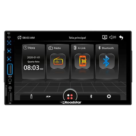 Central Multimídia Roadstar Rs 506br Mp5 Bluetooth Espelhamento Android E Ios Tela 7 Premier