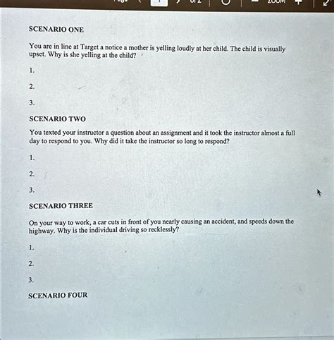 Scenario One You Are In Line At Target A Notice A Mother Is Yelling