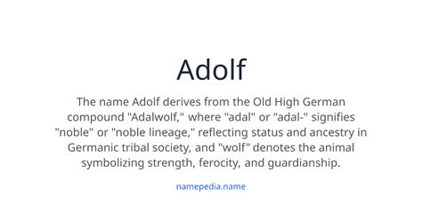 Adolf Meaning Origin Nicknames And Popularity Namepedia