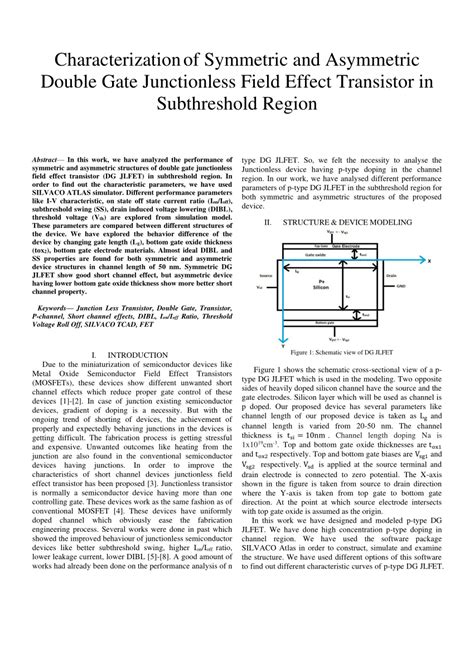 Pdf Characterization Of Symmetric And Asymmetric Double Gate Junctionless Field Effect