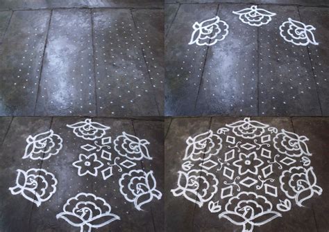 Dot Flower Kolam Designs