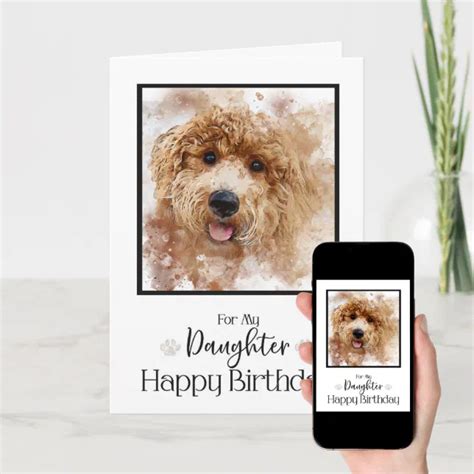 Golden Doodle Cavapoo Happy Birthday Daughter Card Zazzle