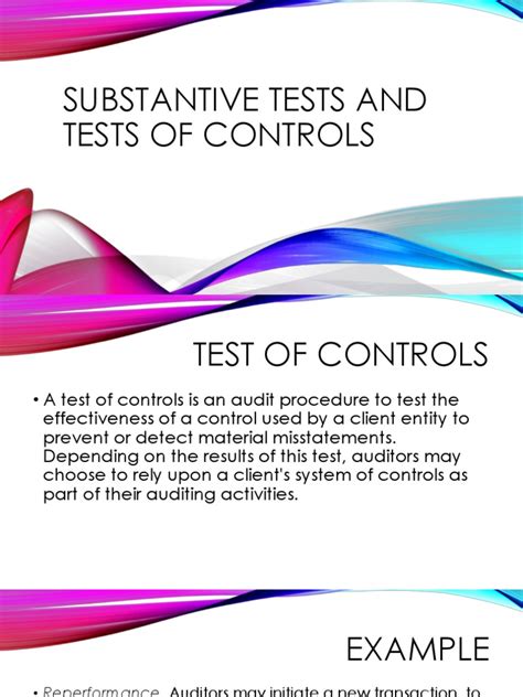 Substantive Tests And Tests Of Controls Pdf Audit Business Economics