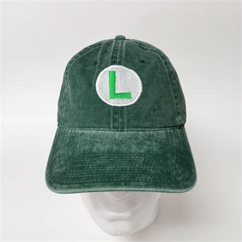 Luigi Washed Cotton Hat Super Mario Bros Embroidered Baseball Cap Etsy