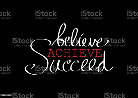 Believe Achieve Succeed Lettering Motivational Quote Stock Illustration