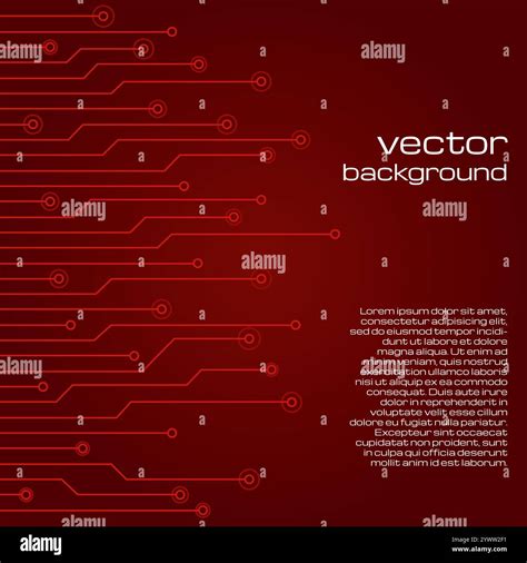 Abstract Technological Dark Red Background With Elements Of The