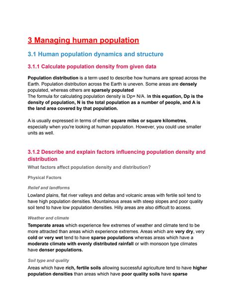 Solution 3 Managing Human Population Population Structure Population Density Dependency Ratio