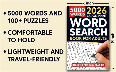 Word Search Book For Adults Large Print 5000 New Words