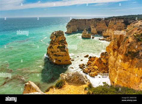 Natural Caves And Beach Algarve Portugal Rock Cliff Arches Of Seven