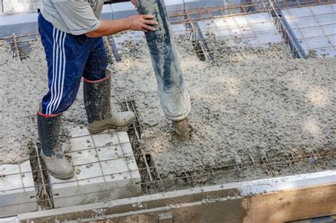 Concrete Worker During His Work Stock Image Image Of Construction