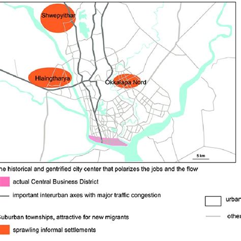 Traffic Congestion Between The Cbd And The Suburban Townships Map