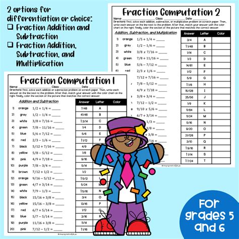 New Years Eve Fraction Computation Color By Code Made By Teachers