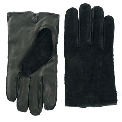 Tresanti Black Leather Gloves With Suede From Ties Planet Uk