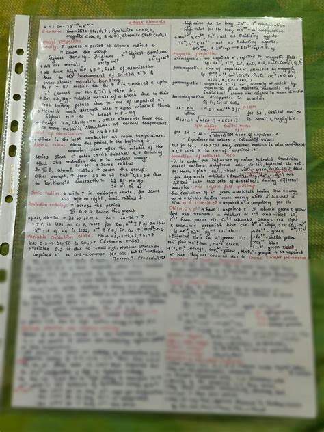 Solution Chemistry D Block Elements Easy Notes Studypool