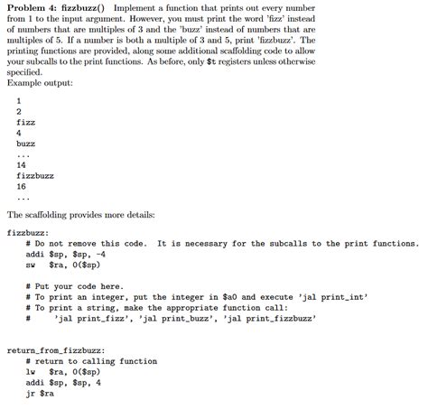Problem 4 Fizzbuzz Implement A Function That