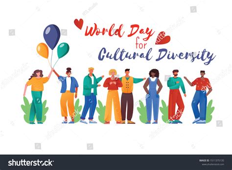 World Day Cultural Diversity Flat Poster Stock Vector Royalty Free