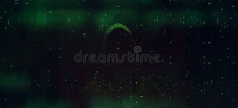 Computer Hacker On Abstract Binary Code Background Hacking Concept