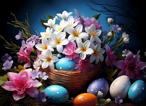 Premium Photo Easter Flower Background Aigenerated