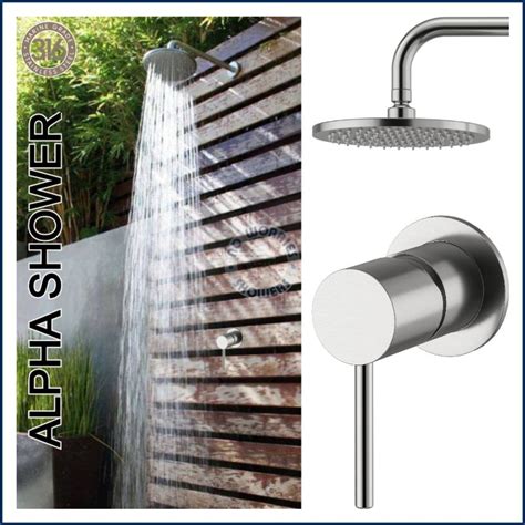 Alpha Outdoor 316l Marine Grade Wall Mounted Shower Set