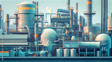 Bioplastic Production Factory Scene Showing The Production Process Of