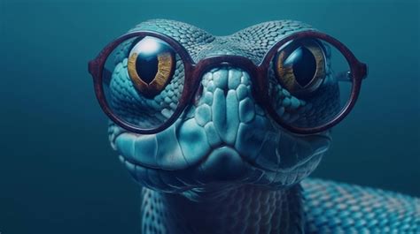 Premium Photo Snake Wearing Glasses Generative Ai