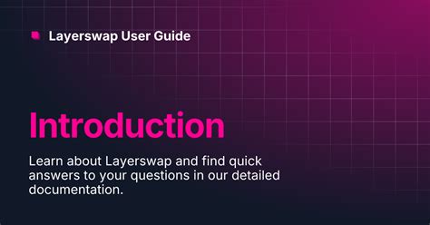 Introduction Layerswap User Guide