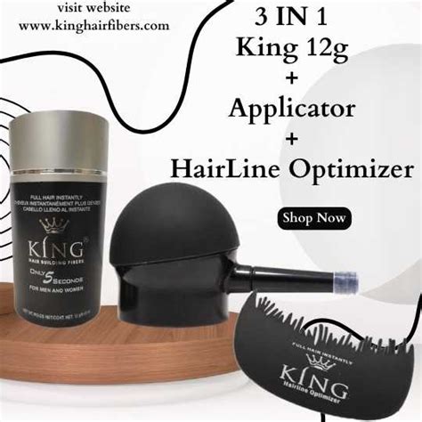 King Hair Building Fibers 3 In 1 12g Fiber Applicator Hairline