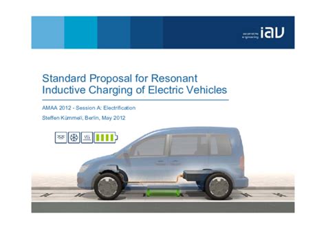 Pdf Standard Proposal For Resonant Inductive Charging Of Electric Vehicles Rene Marklein