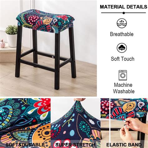 Bungalow Rose Bar Stool Cover Rectangle Set Of 4 Printed Stretch