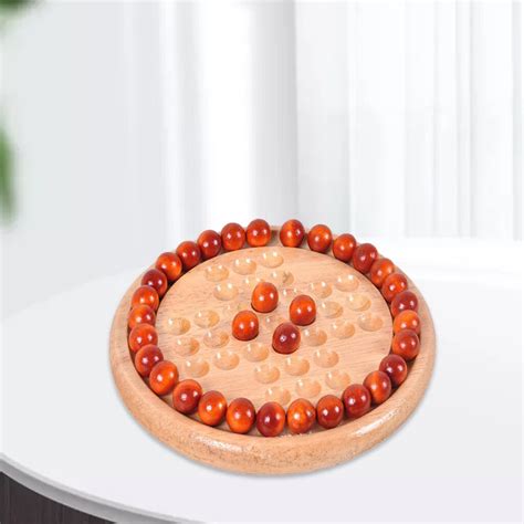 Handmade Wooden Solitaire Board Game Complete Set Grandado