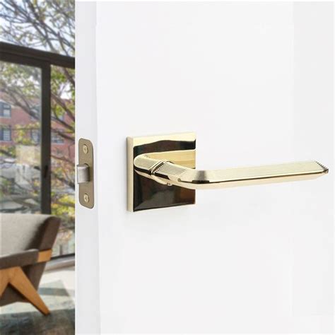 Mcbowery Crosby 2 Pack Polished Brass Modern Interior Dummy Door Handle