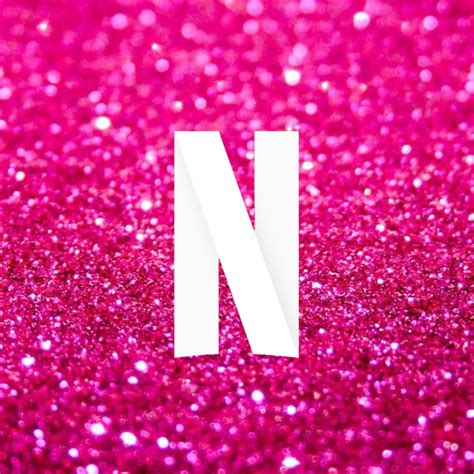 Hot Pink Glitter Netflix App Icon